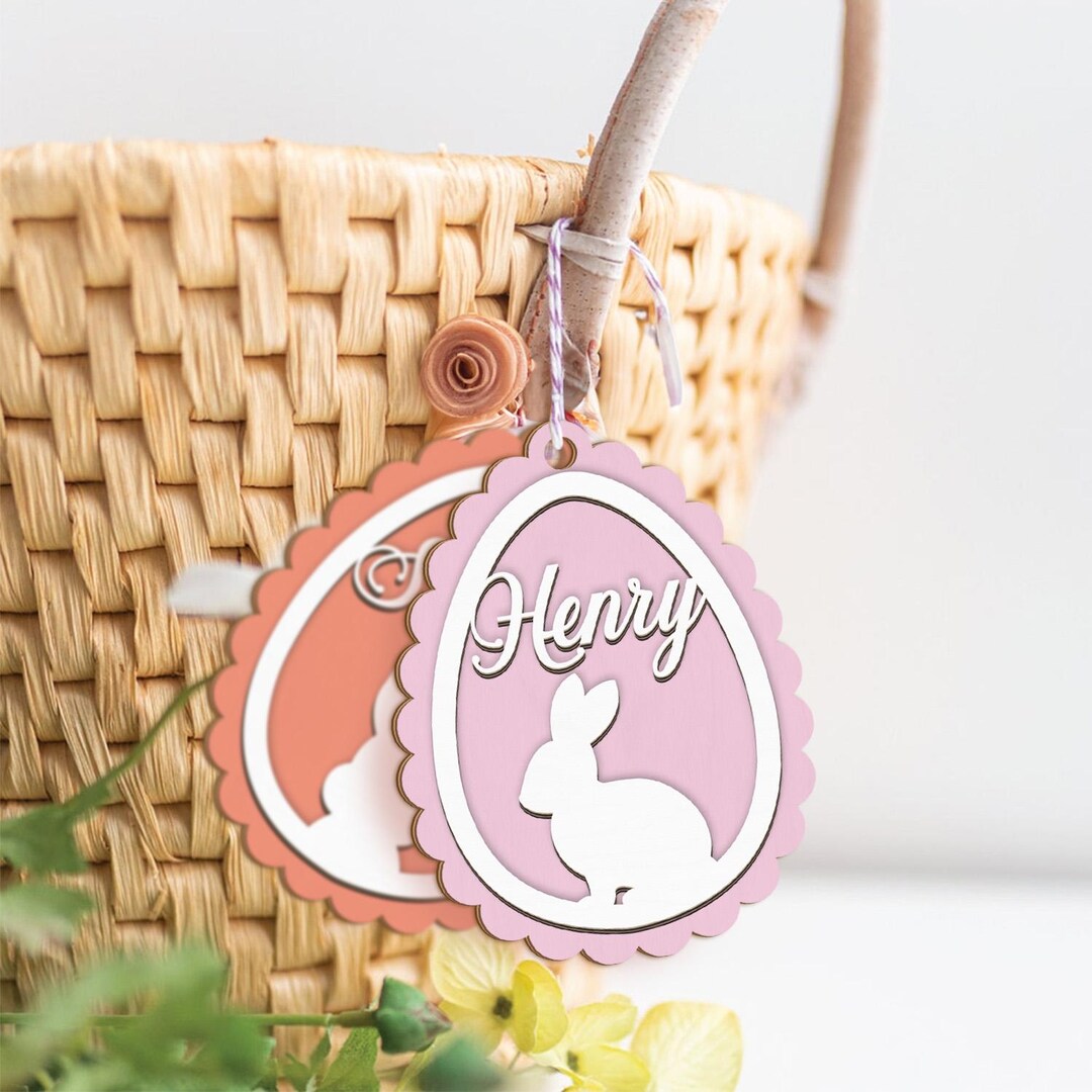 Personalized Easter Egg Tag, Custom Easter Basket Name Tag, Easter ...