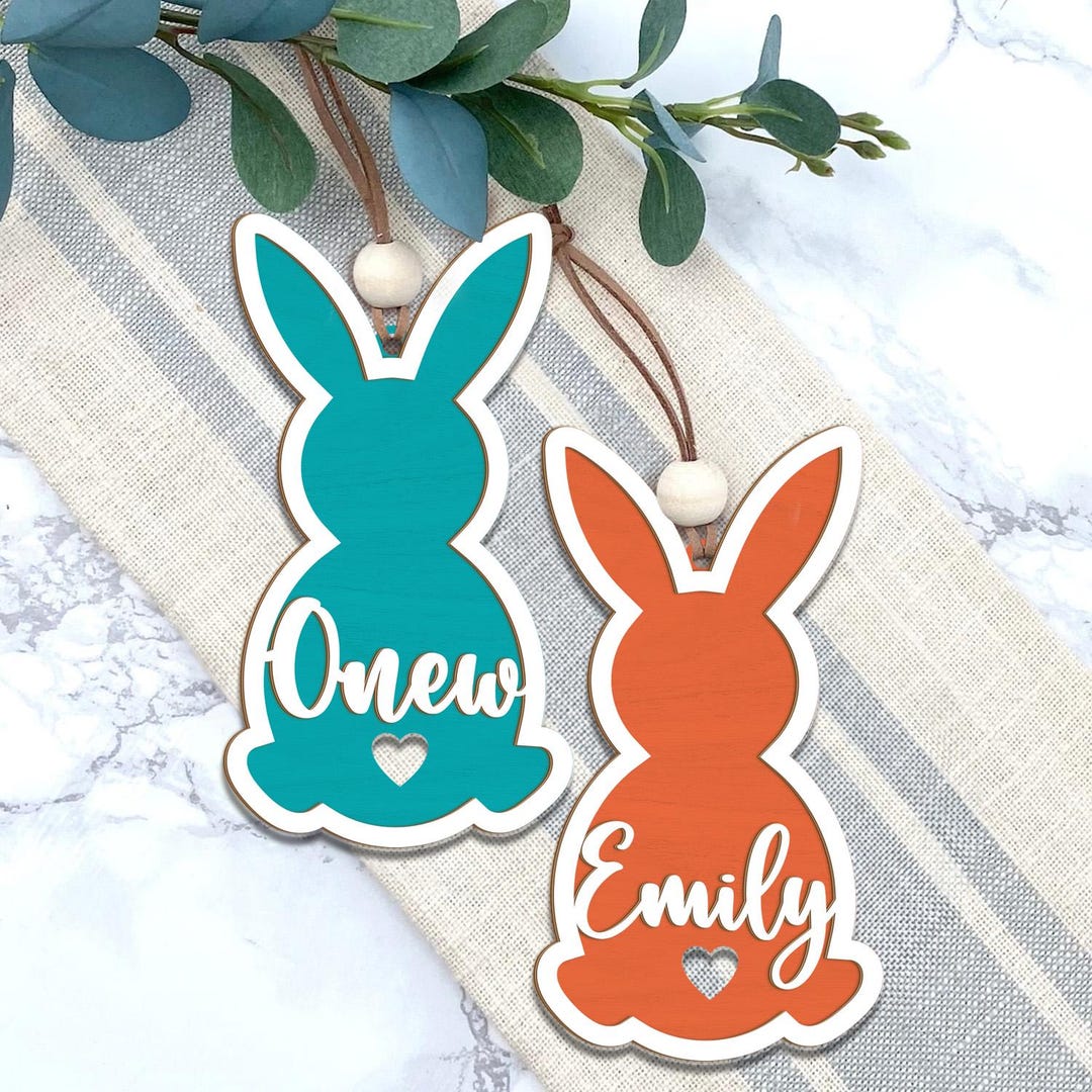 Easter Basket Name Tag Bunny Name Tag Easter Custom Tag Basket Name Tag ...