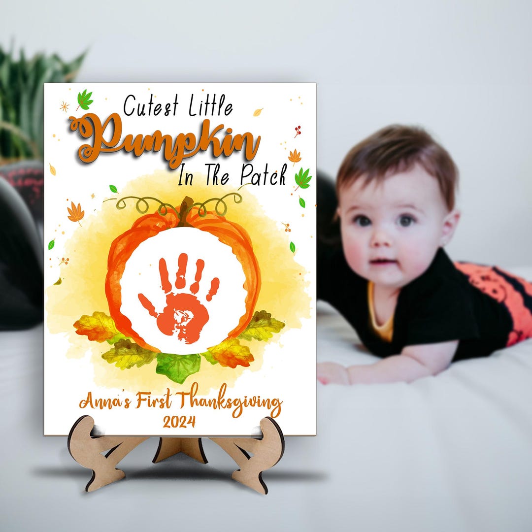 Baby Thanksgiving Handprint Art Kid Fall Handprint Craft DIY Baby ...