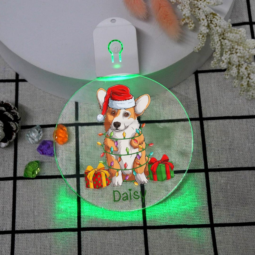 Corgi Led Sign, Custom Neon Corgi Tree Art Christmas With Led Light ...