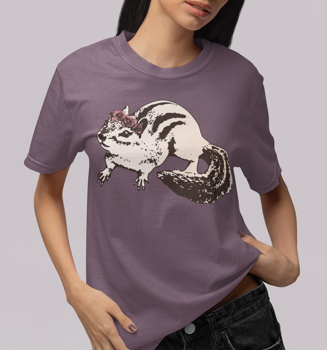 Chipmunk Flower Princess T-shirt: Comfort Colors Relaxed Fit Tee - Etsy