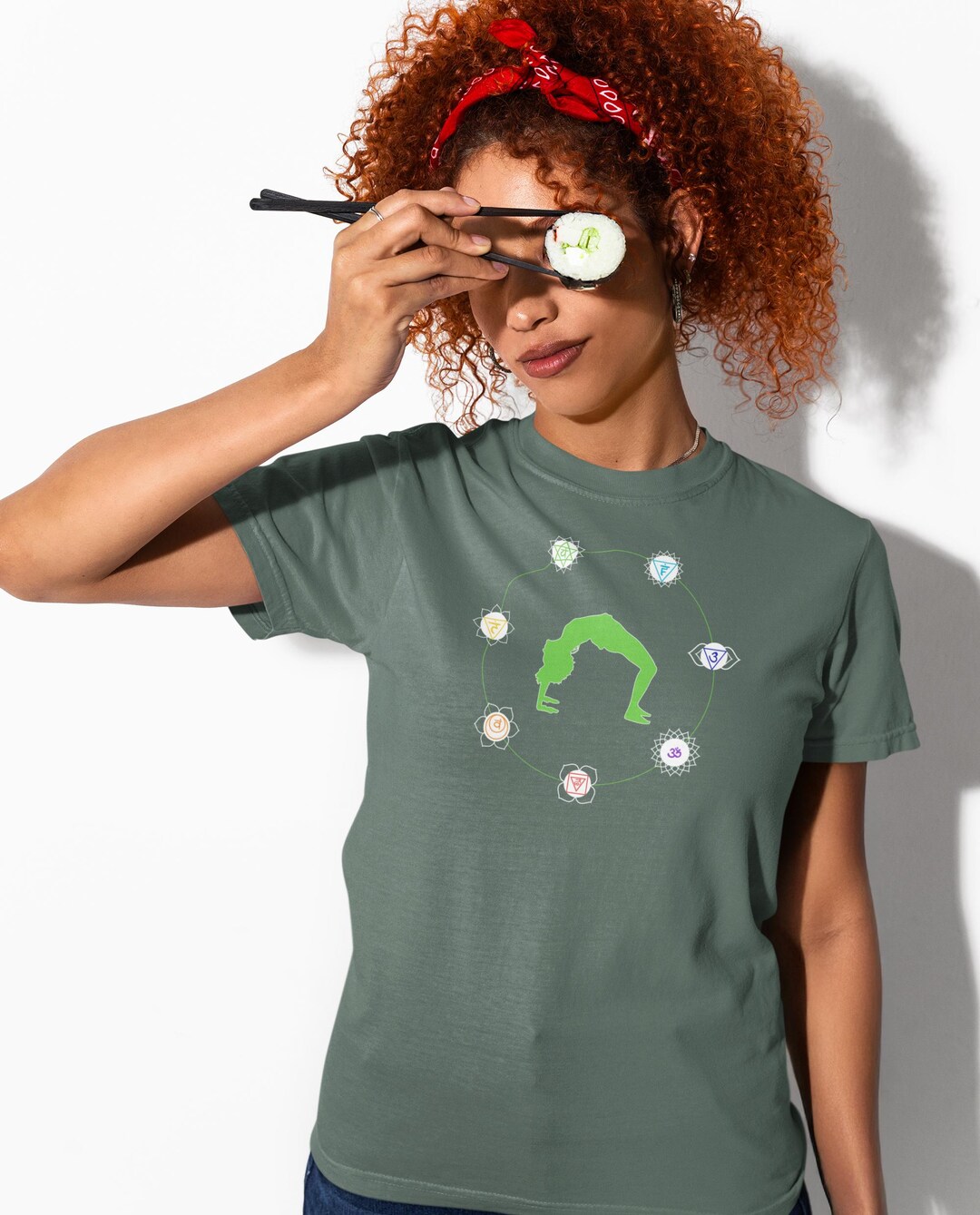 Heart Chakra Yoga - Wheel Pose, Female Figure T-shirt | Anahata Energy ...