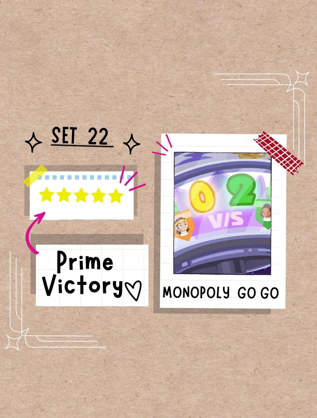 Monopoly Go 5 Star Sticker prime Victory - Etsy