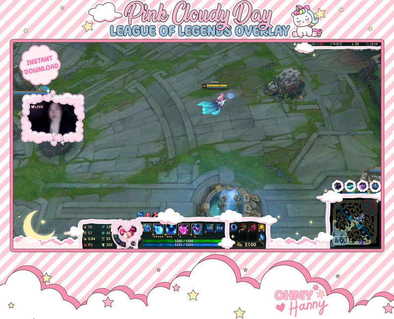 Pink Cloud Day League of Legends Overlay Pink League of Legends Overlay ...