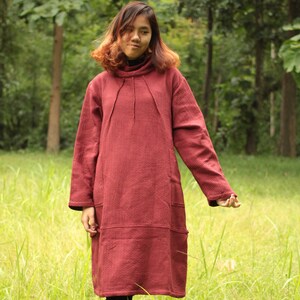 Winter Cozy Long Sleeve Turtle Neck Knee Leangh 1403B - Etsy