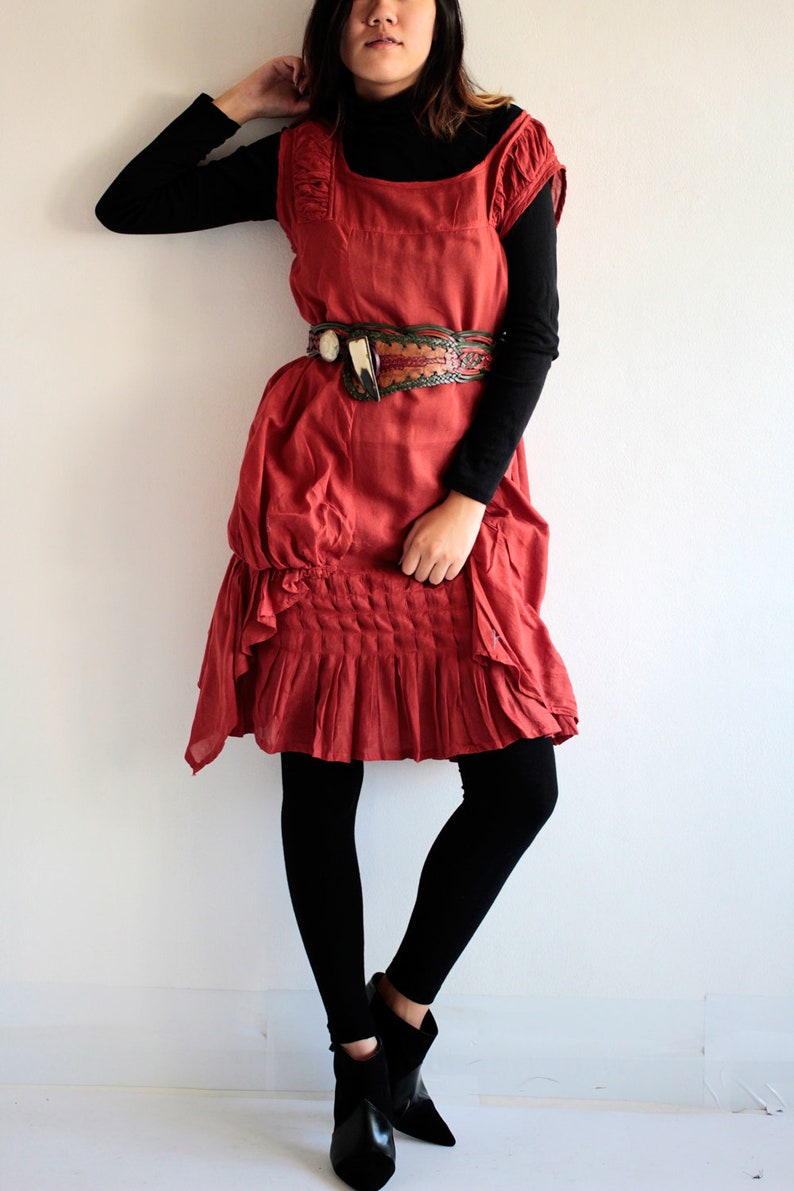 Dress/Asymmetric sleeve less Dress... mixed silk M 372 | Etsy