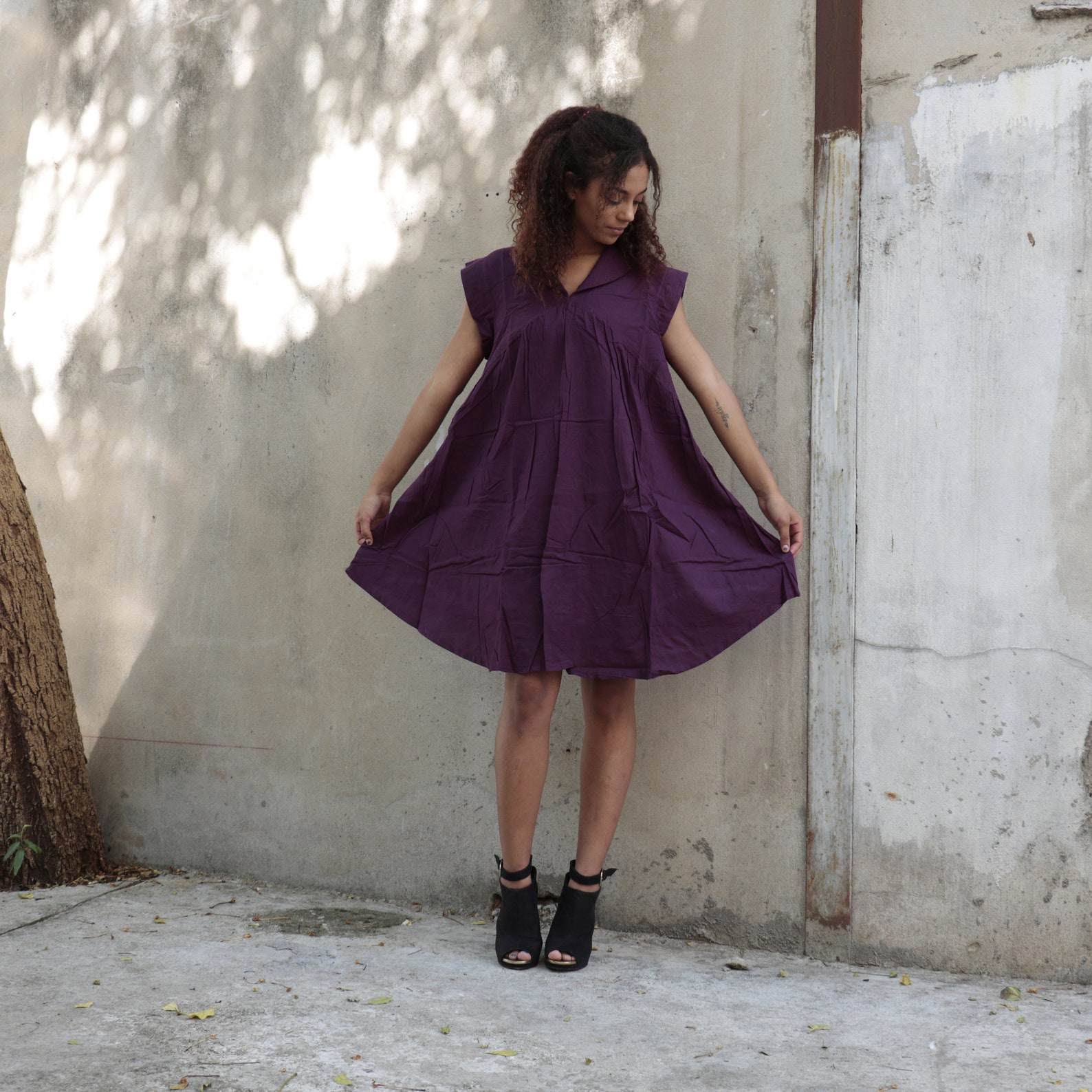 Cozy Mini Dress Knee Length/tunic Linen/cotton Blend 1437 - Etsy