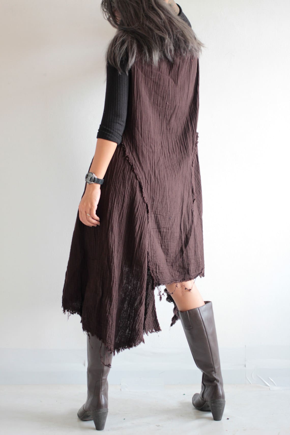 Mini Dress /vest ...two Layer Cotton S-M L-XL | Etsy