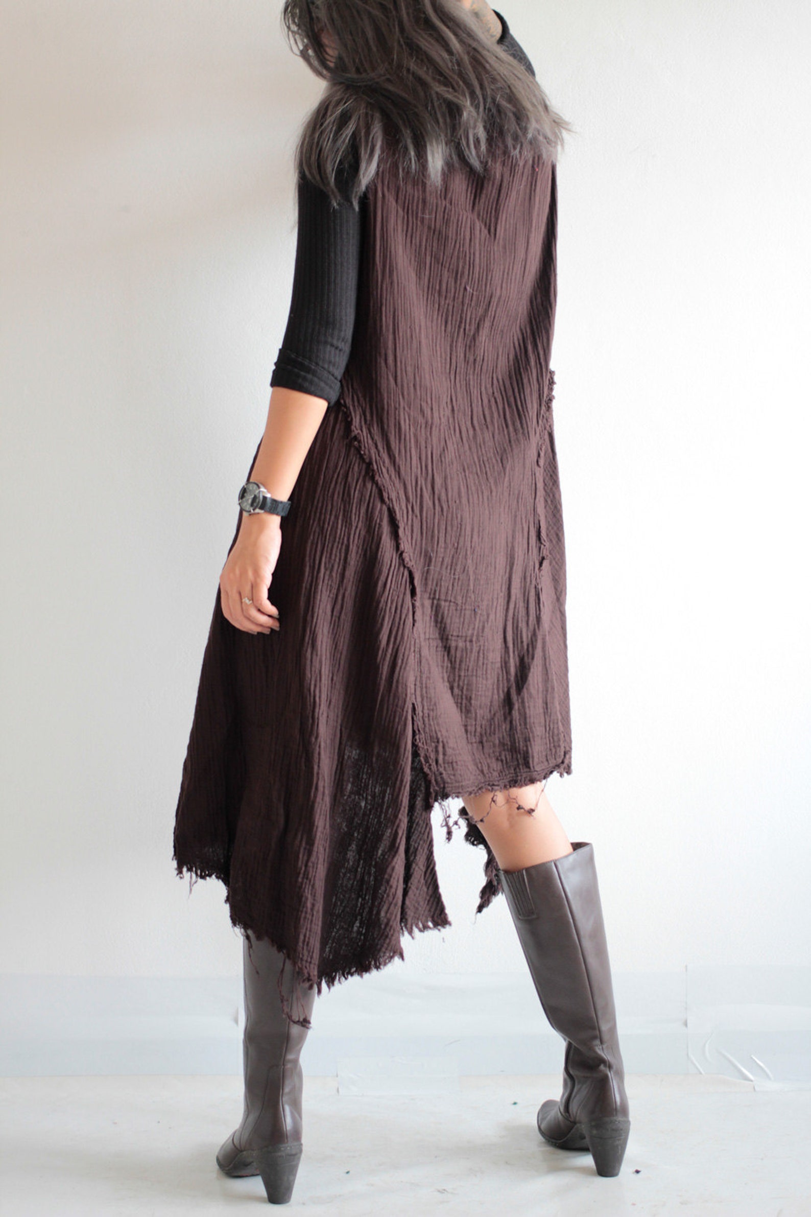 Mini Dress /vest ...two Layer Cotton S-M L-XL | Etsy