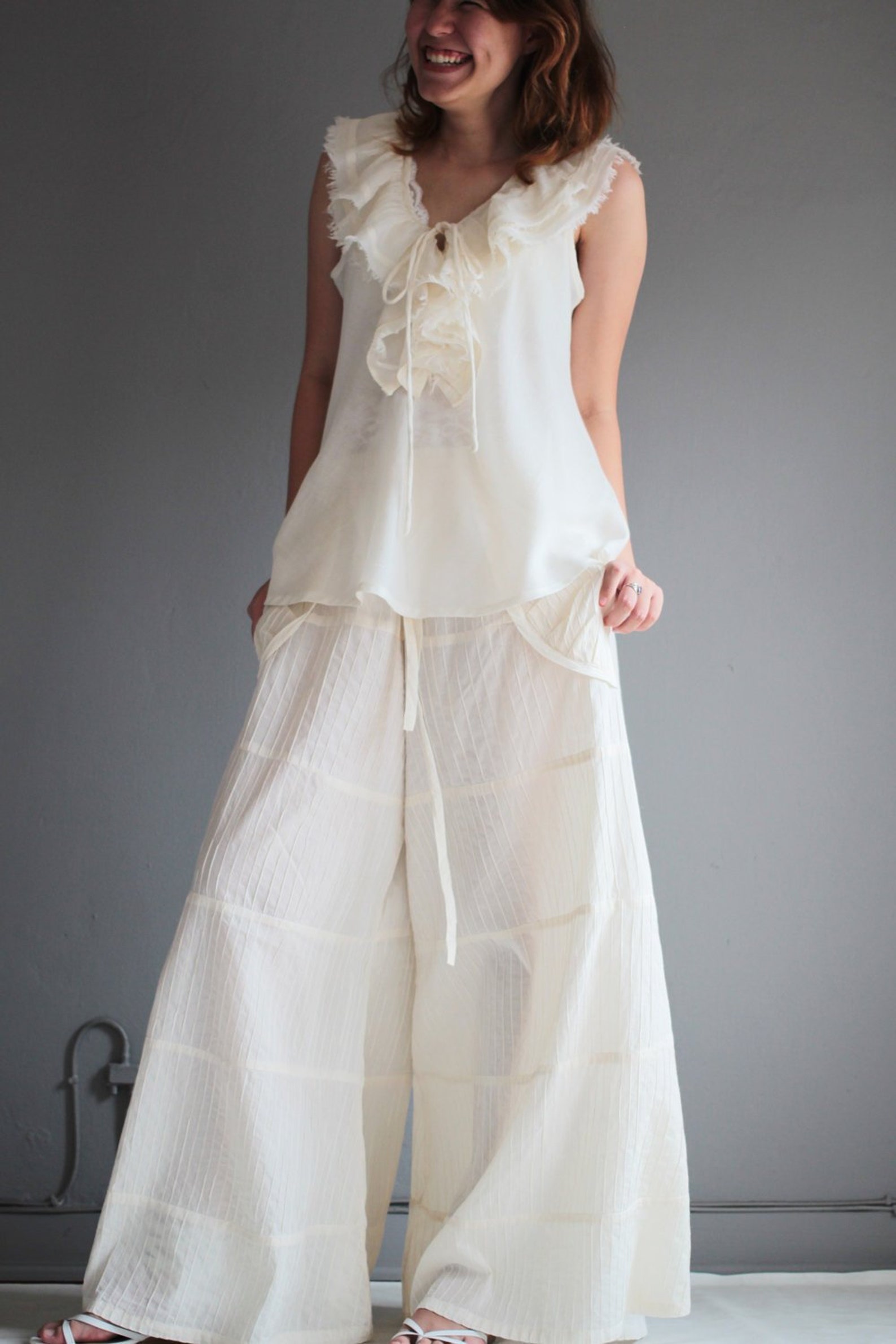 Summer Blouse Ruffle Neck B 249 ML | Etsy