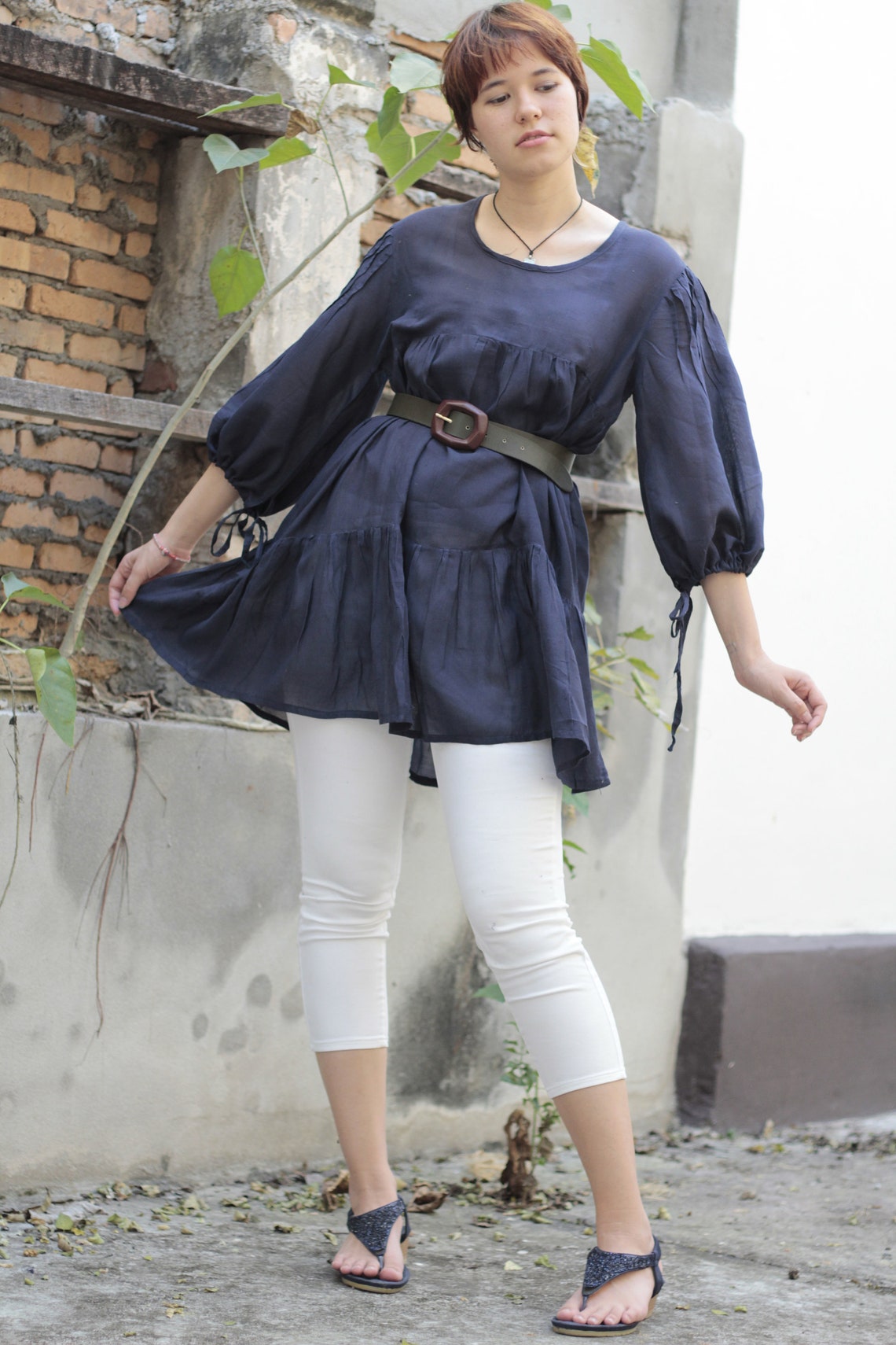 Tunic/mini Dress Blouse.. Mix Silk XL 259 - Etsy