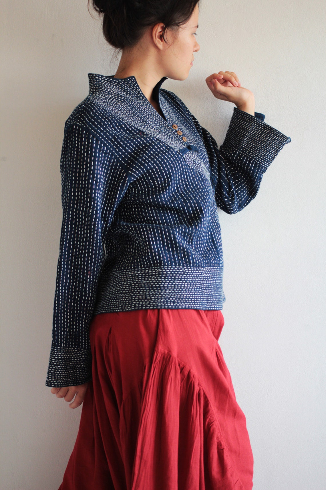 Jasmine .... main indigo broderie Blouse ... | Etsy