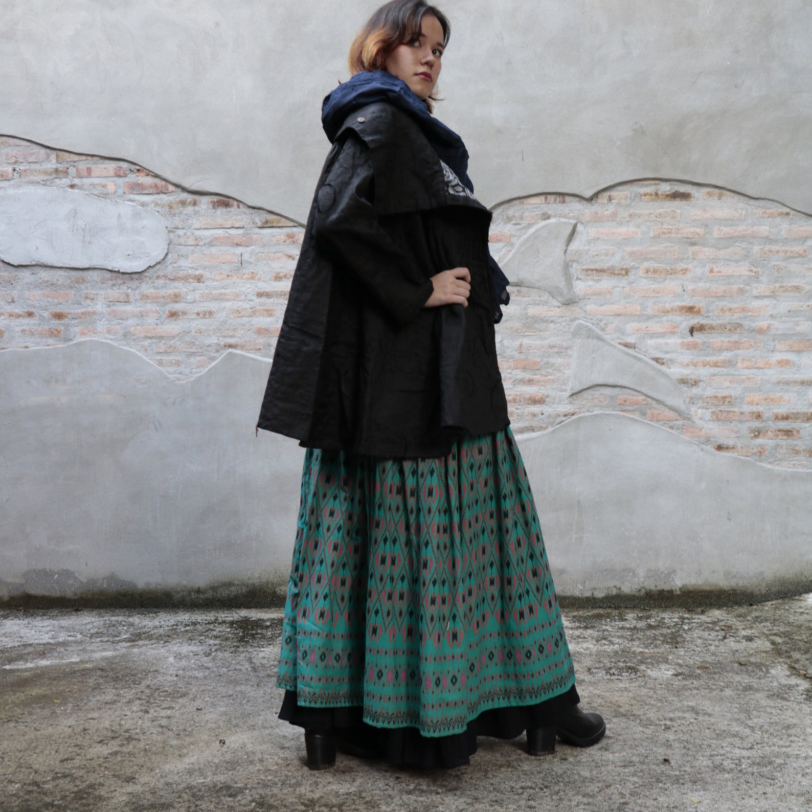 Winter/autumn Short Jacket/blouse Two Layer Blouse Black Linen | Etsy