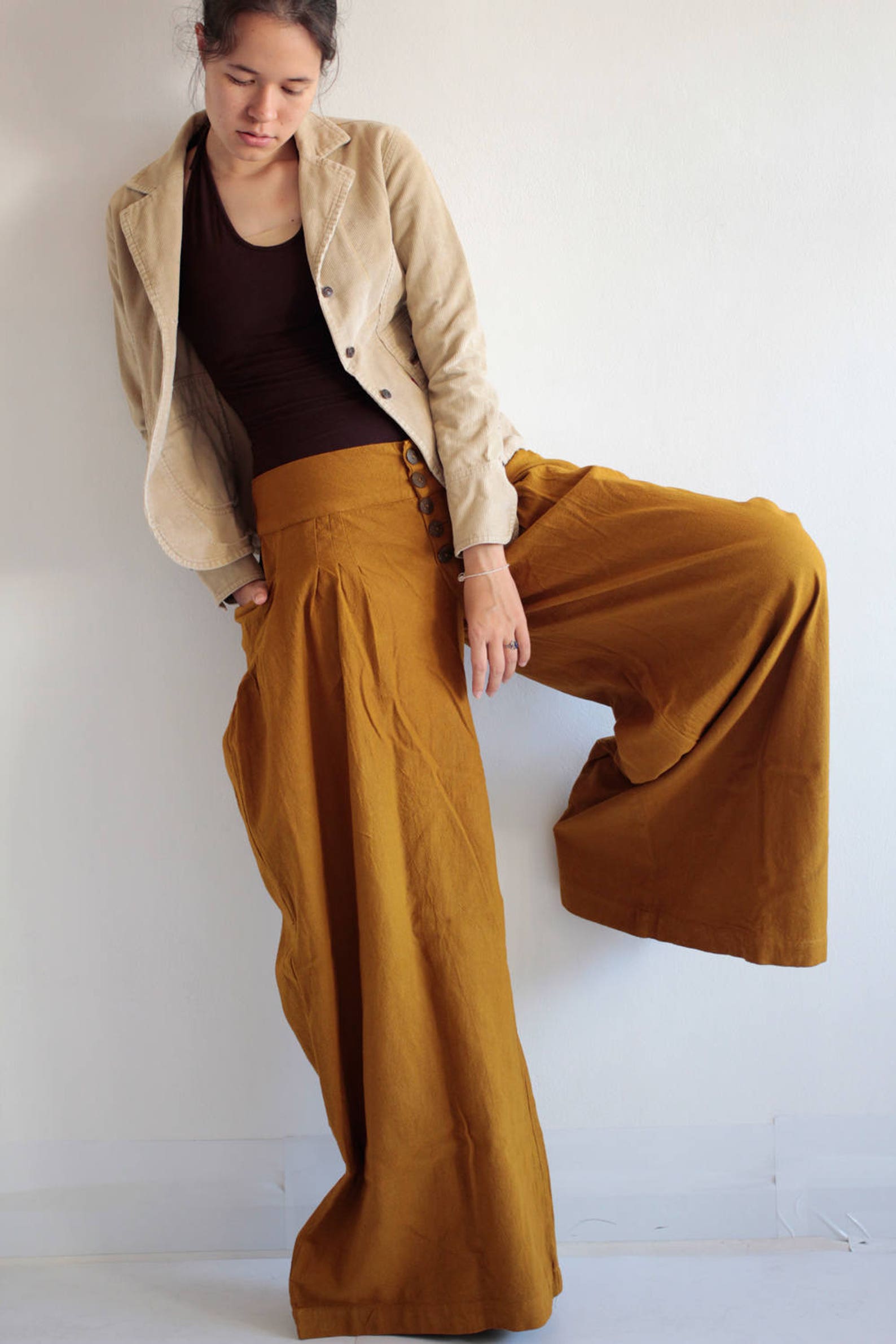 Pants Wide Leg Long Pants Custom Made Size and Color and More | Etsy