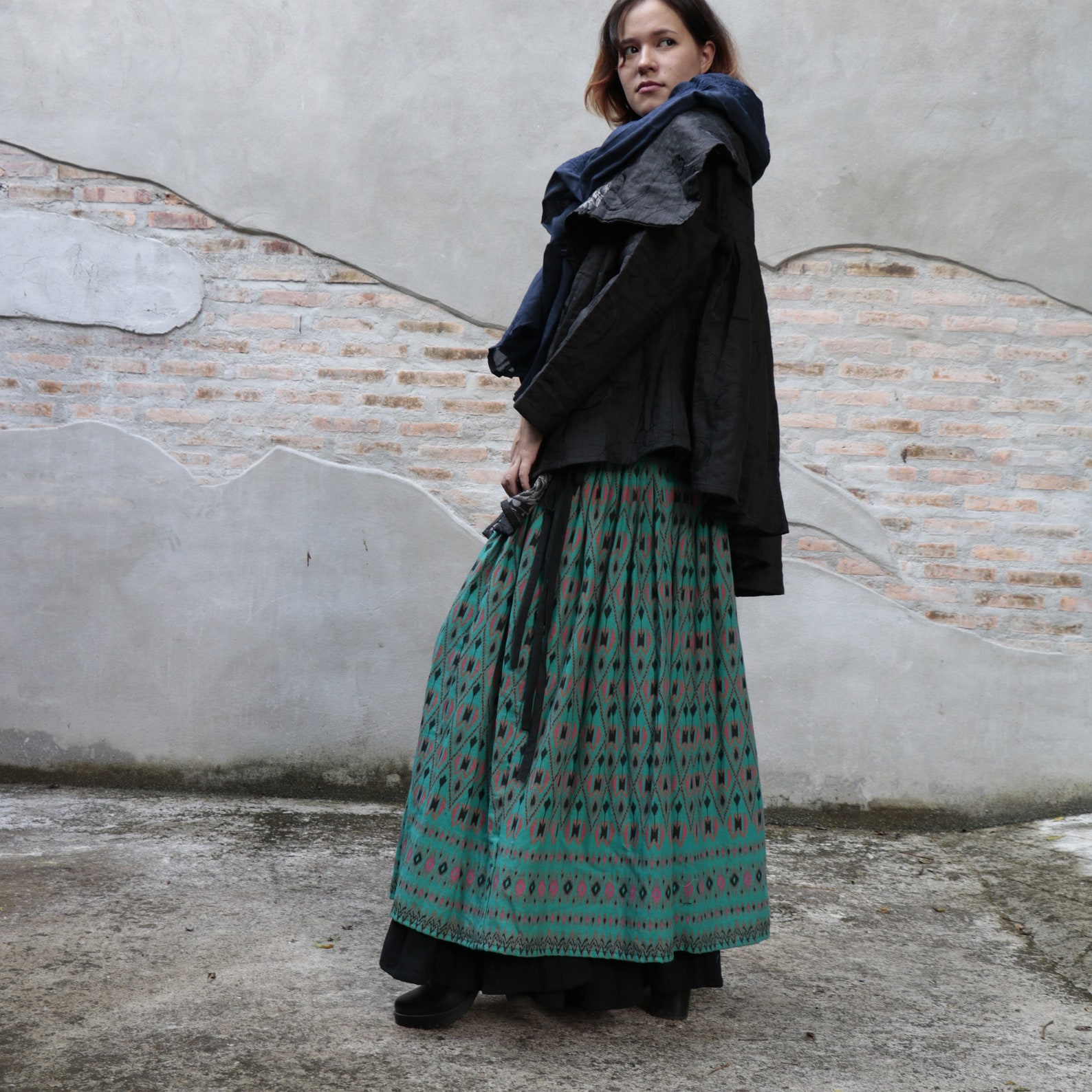 Winter/autumn Short Jacket/blouse Two Layer Blouse Black Linen | Etsy