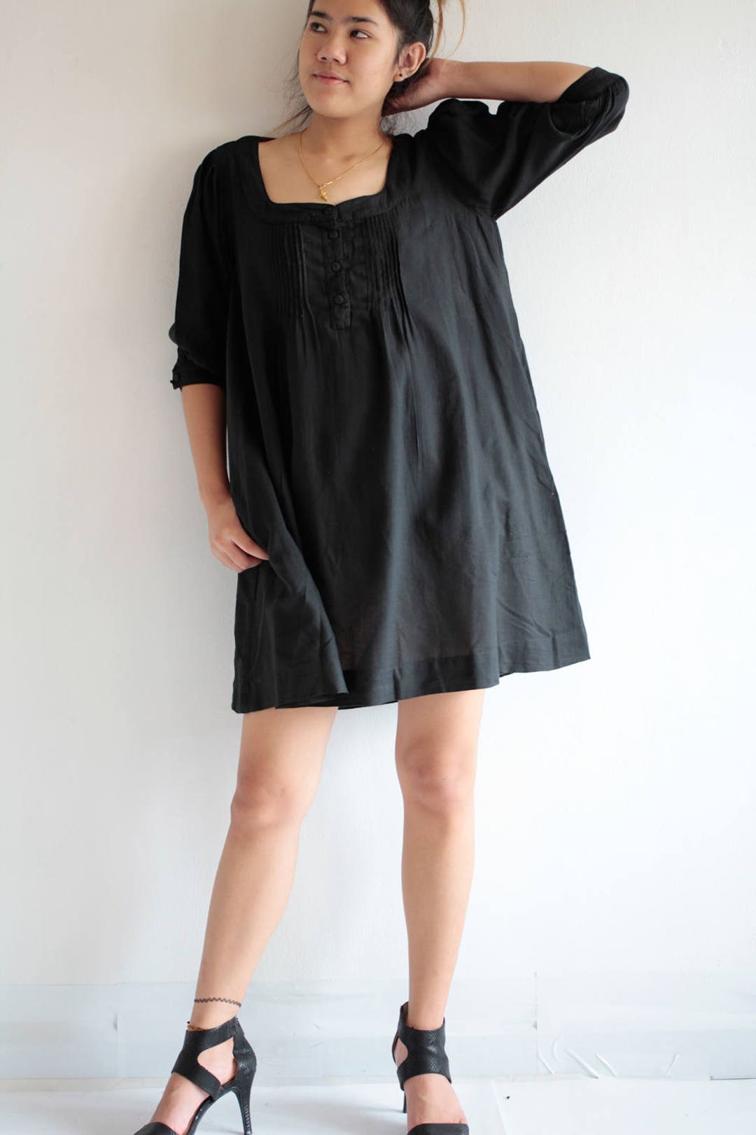 100% Cotton Mini Dress/tunic Blouse.. (M,L, ) (1421) - Etsy