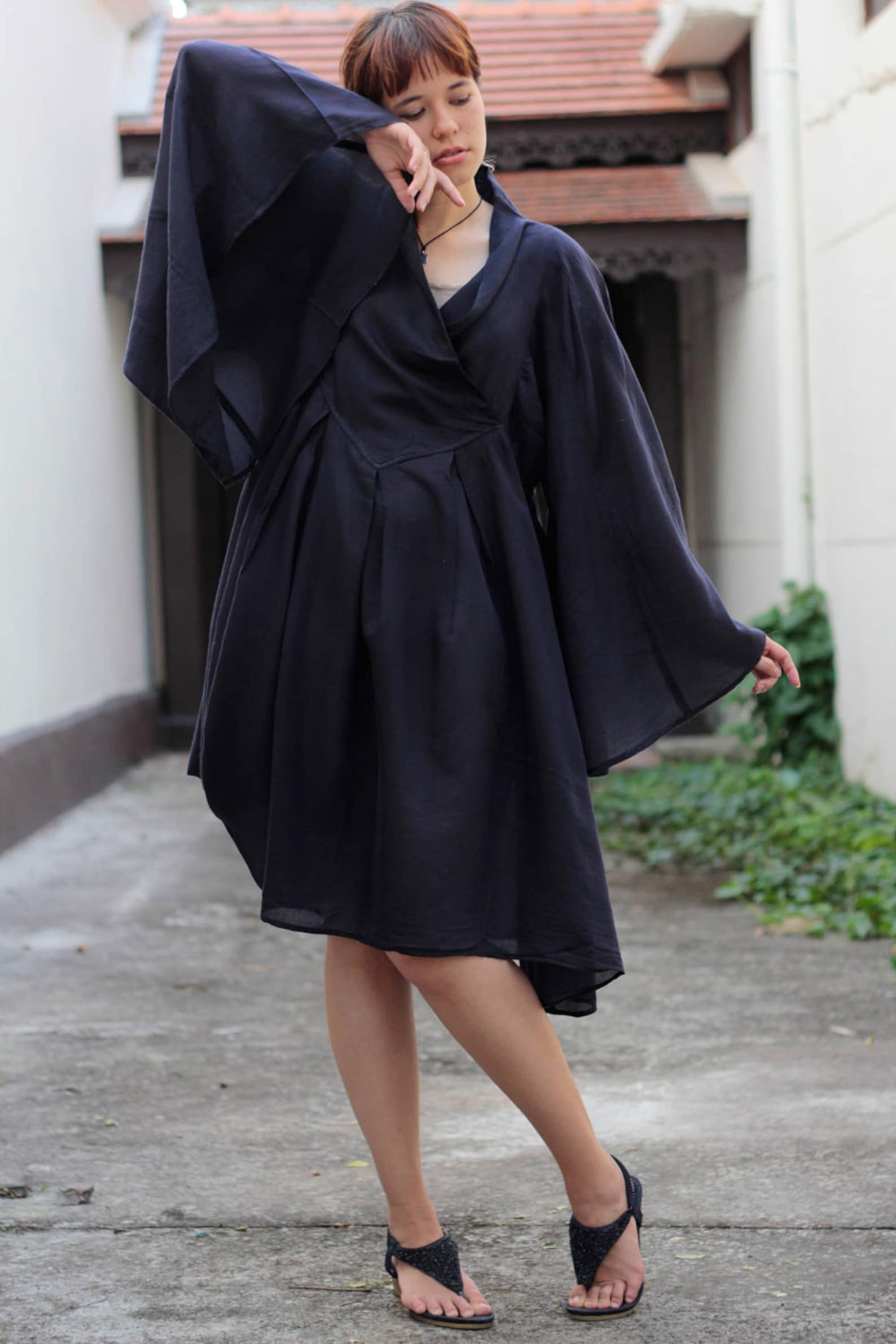 Dress/asymmetrical Dress Cotton Mixed With Silk one Size Fits | Etsy