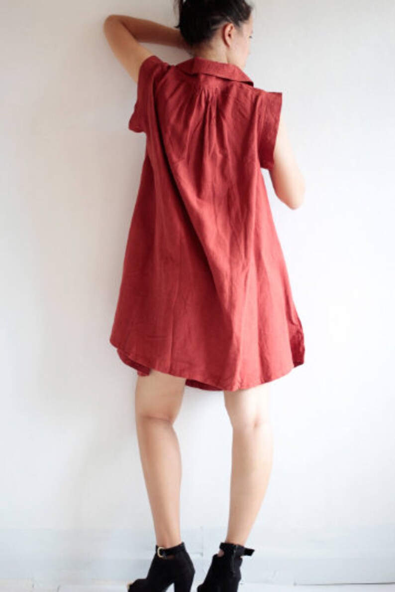 Cozy Mini dress..Linen/cotton blend size MLXL 1437 | Etsy