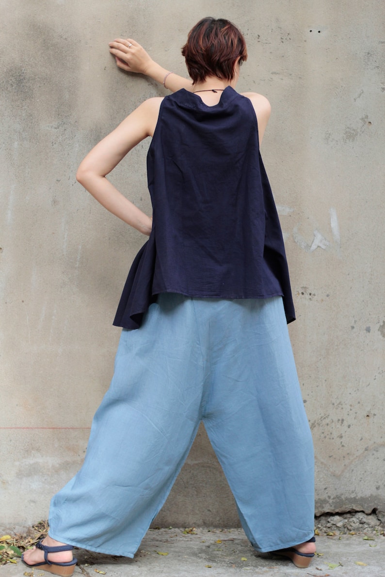 Pants/Linen Full length Pants 135 B One Size /Funky | Etsy