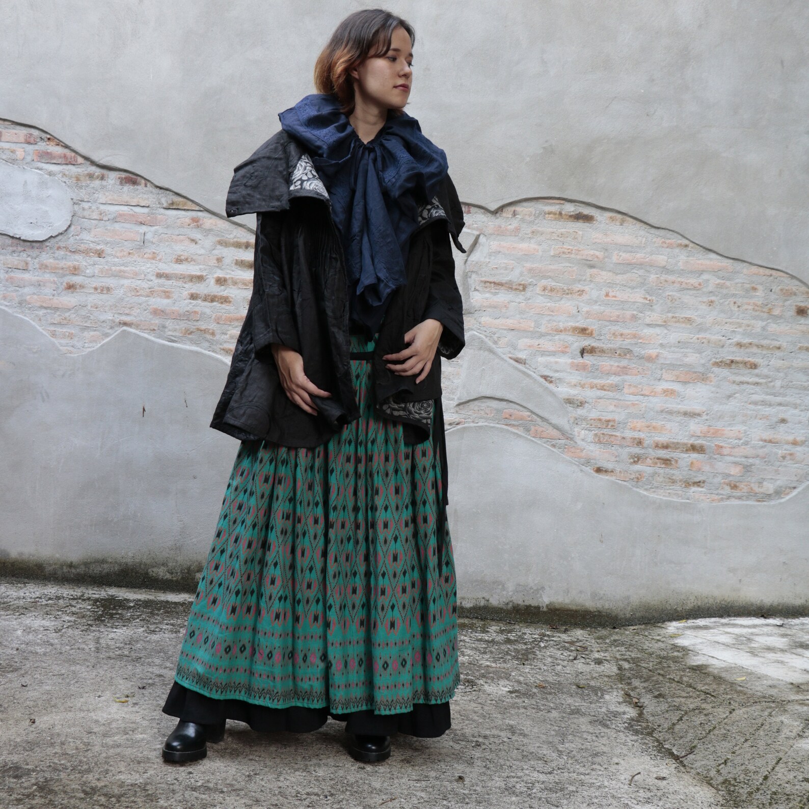 Winter/autumn Short Jacket/blouse Two Layer Blouse Black Linen | Etsy