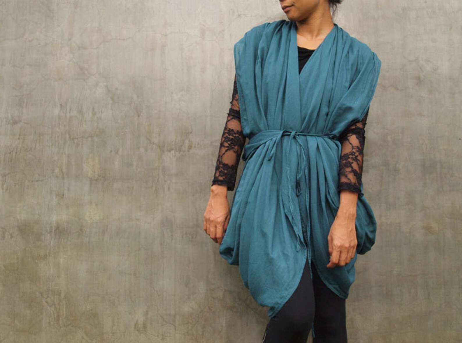 Shawn/vest ...mixed Silk Funky Overlay Dress (one Size Fits All) - Etsy