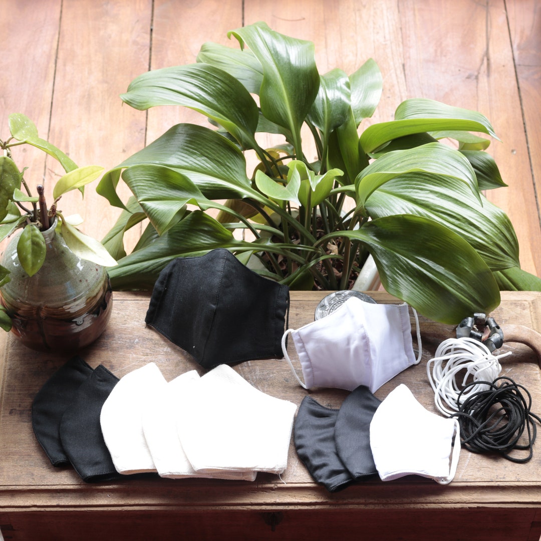 Black and White 10 Pieces in One Pack Mask With Filter Pocket Masks 100 ...