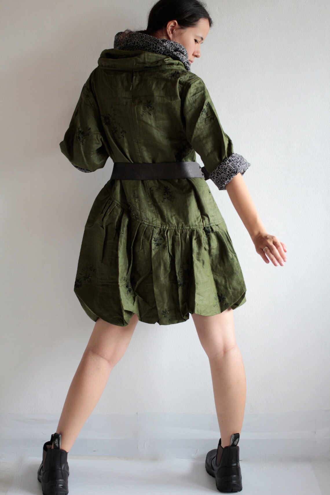 100% Linen Winter Mini Coat Dress... Linen 2 Layers (fits S-L) - Etsy UK