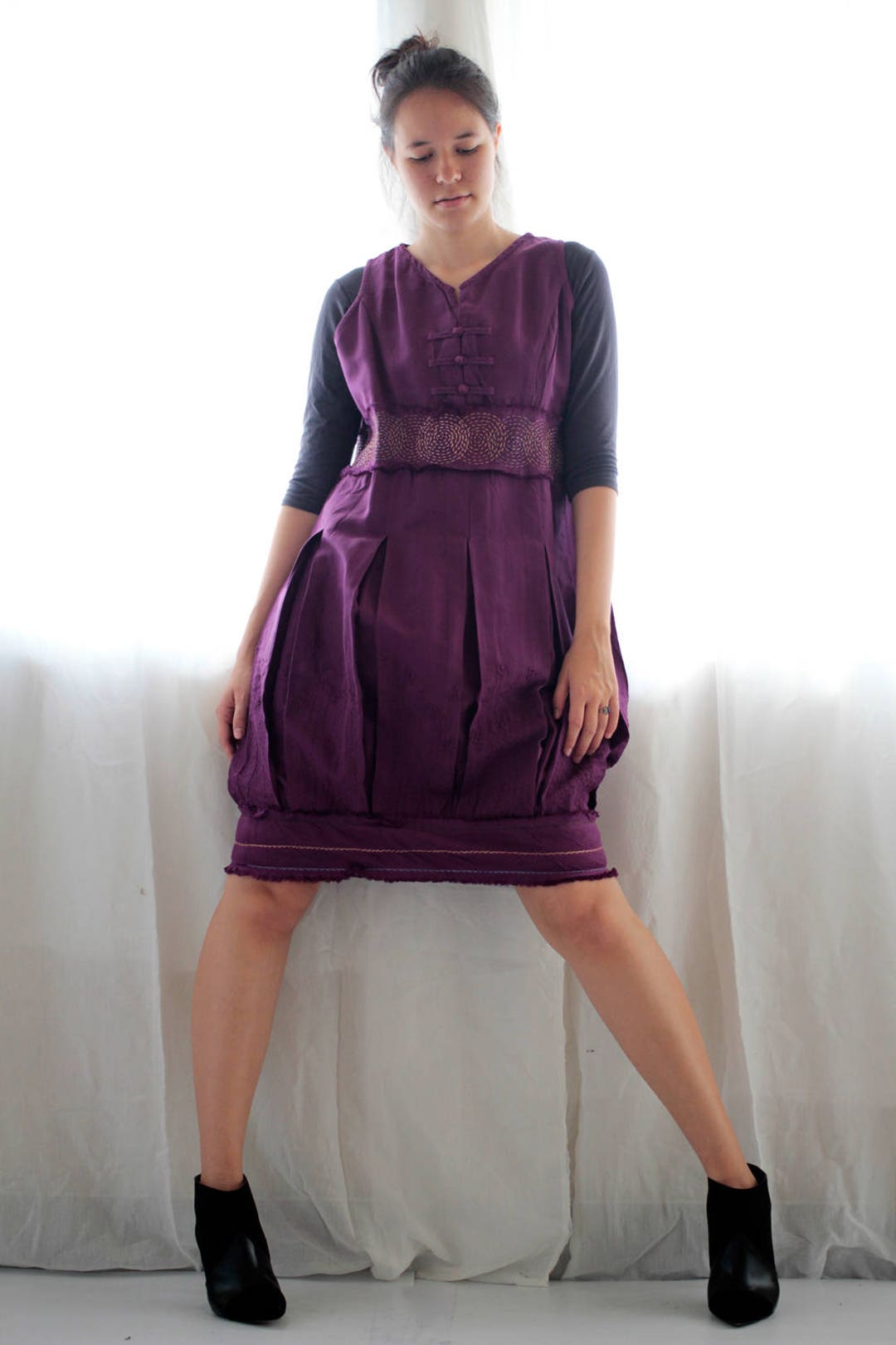 Mini Dress ... Finished With Hand Embroidery , Available Only Size M (D ...