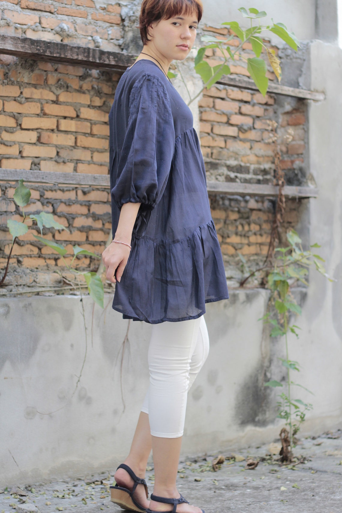 Tunic/mini Dress Blouse.. Mix Silk XL 259 - Etsy