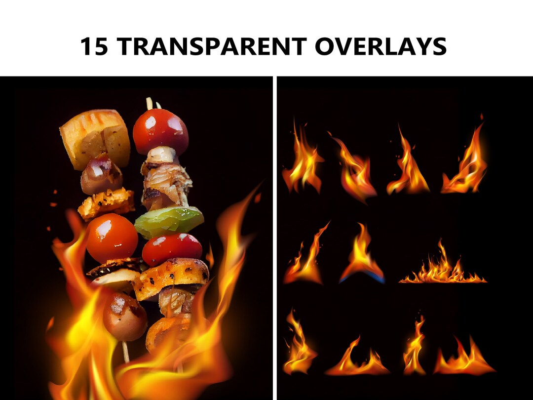 Fire Overlays, Realistic Fire Transparent, 15 Fire Flames, Digital Fire ...