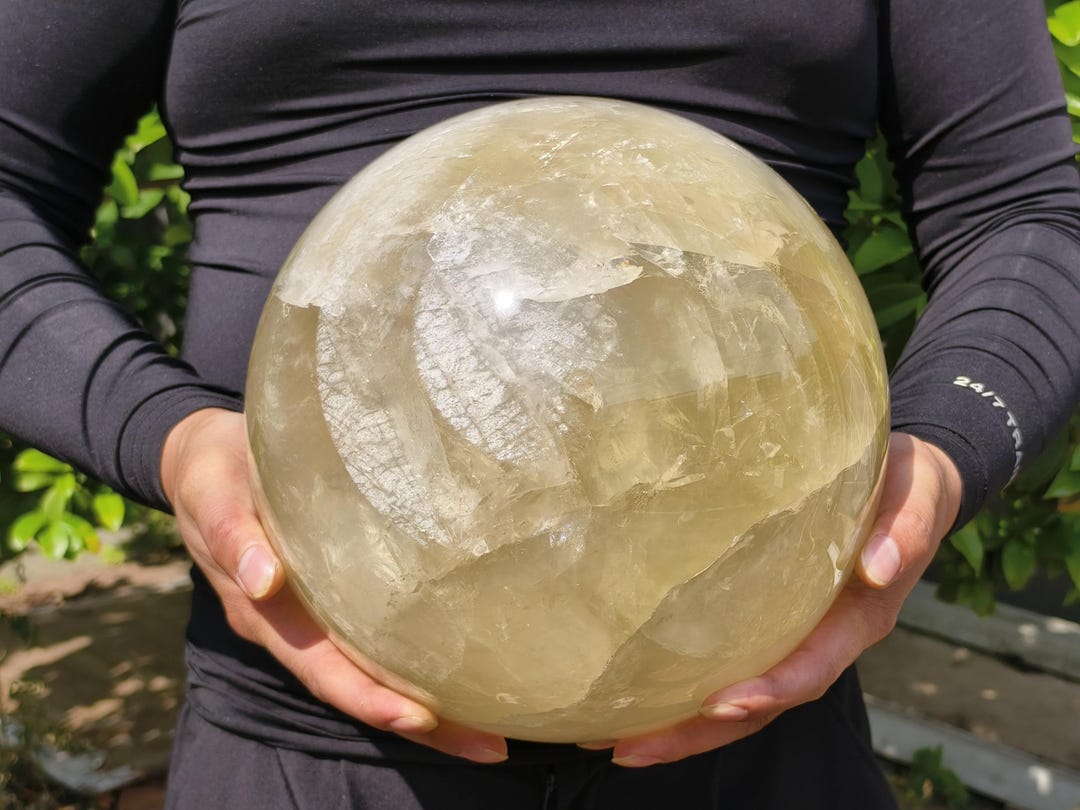 Giant Natural Citrine Sphere: Healing Crystal Decor, 9 Inch - Etsy