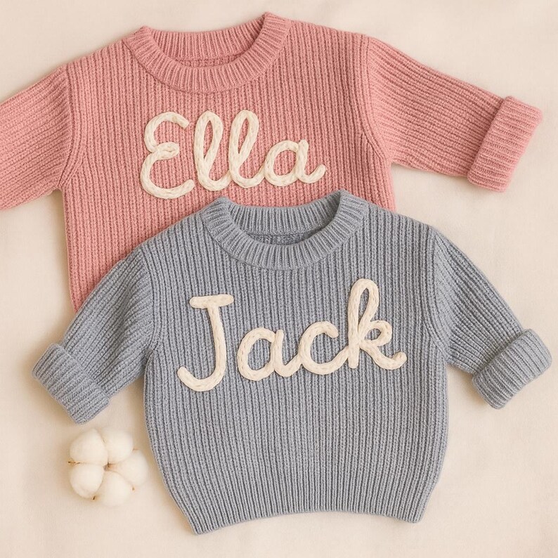 Custom Baby Name Sweater, Knit Name Baby Sweater,personalized Baby ...