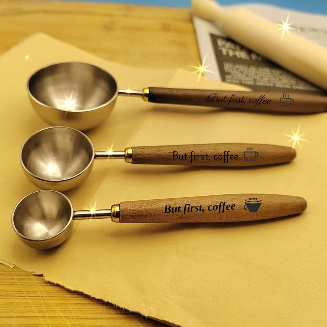 Hand Carved Coffee Spoon - Personalized Coffee Measuring Spoon | Coffee ...