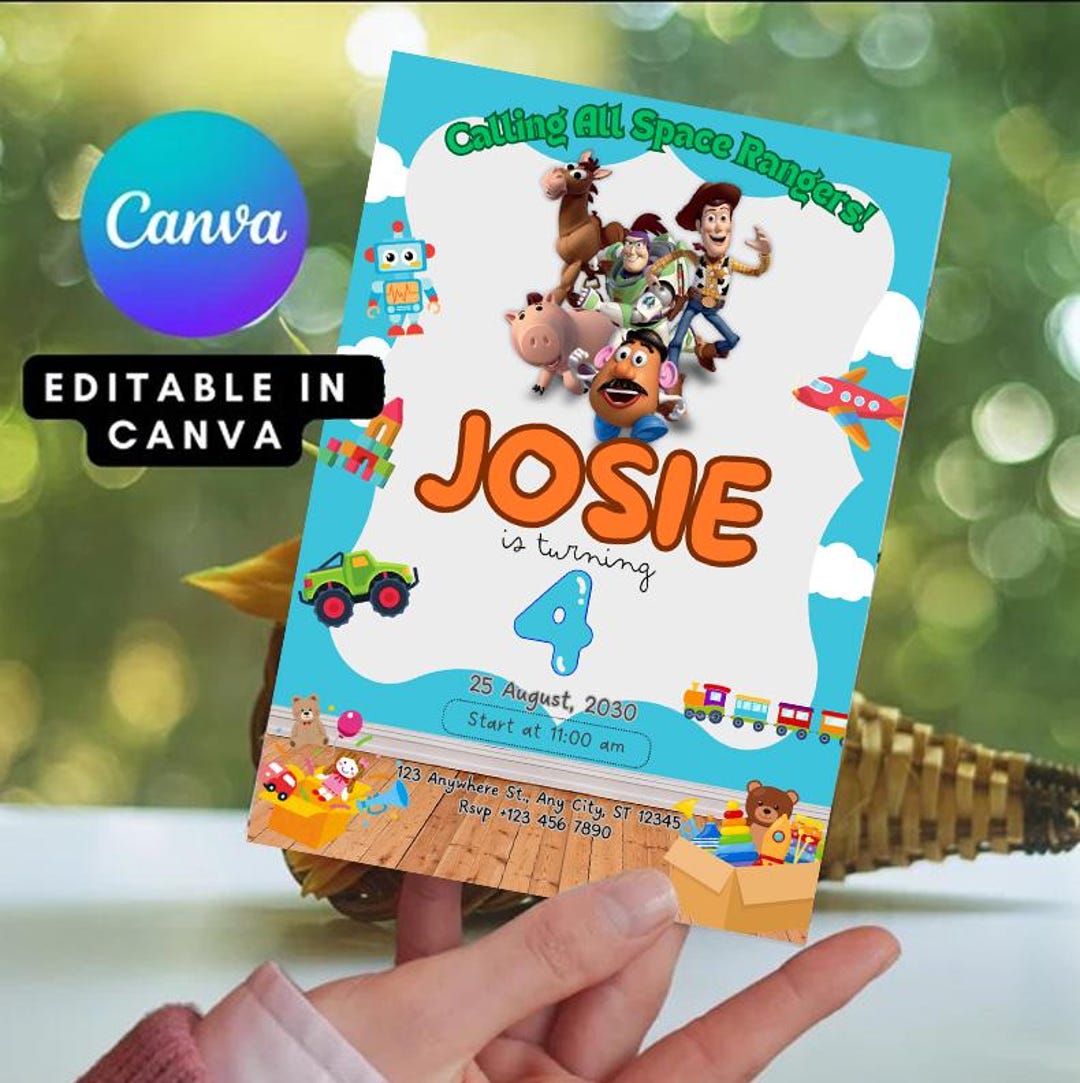 Kids Birthday Invitation Templates, Digital Invitation Editable ...