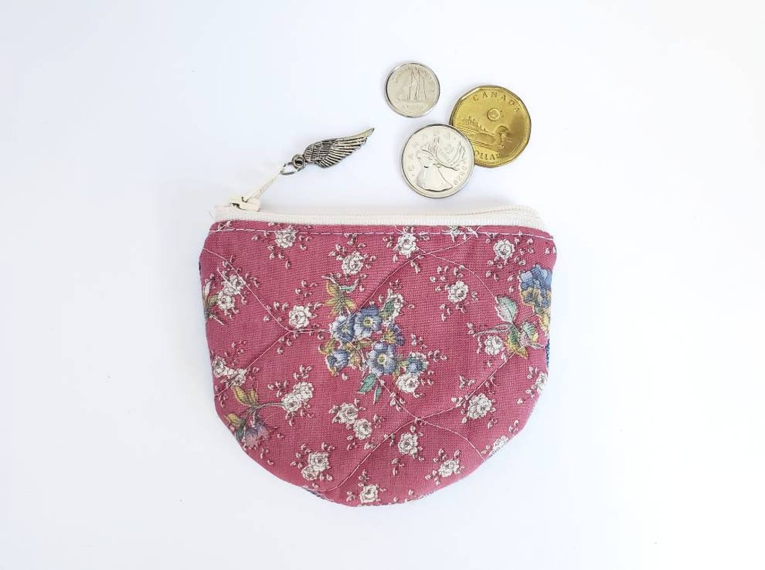 Quilted Pouch. Floral Pouch. Vintage Quilt. Quilted Coin Purse. Denim ...