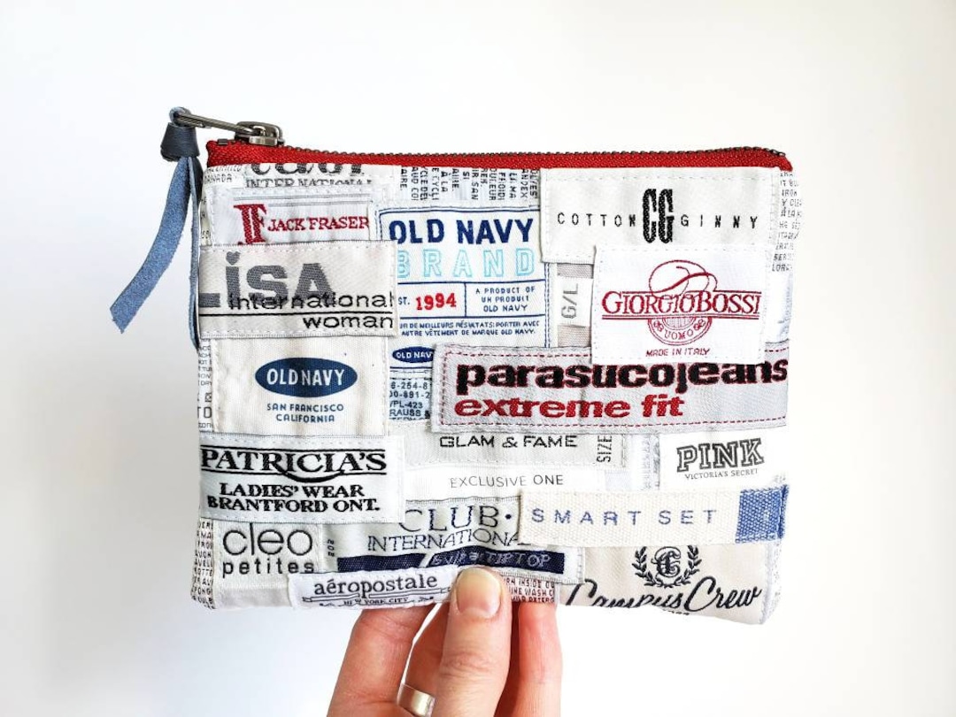 UPCYCLED Label Pouch. Recycled Clothing Labels. Passport Holder ...