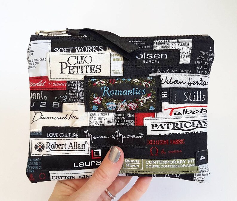 UPCYCLED Label Pouch. Recycled Clothing Labels. Passport - Etsy