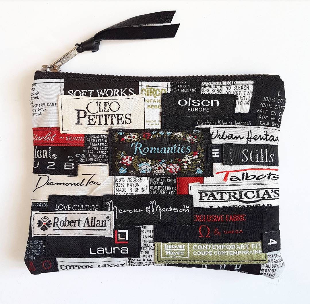 UPCYCLED Label Pouch. Recycled Clothing Labels. Passport Holder ...