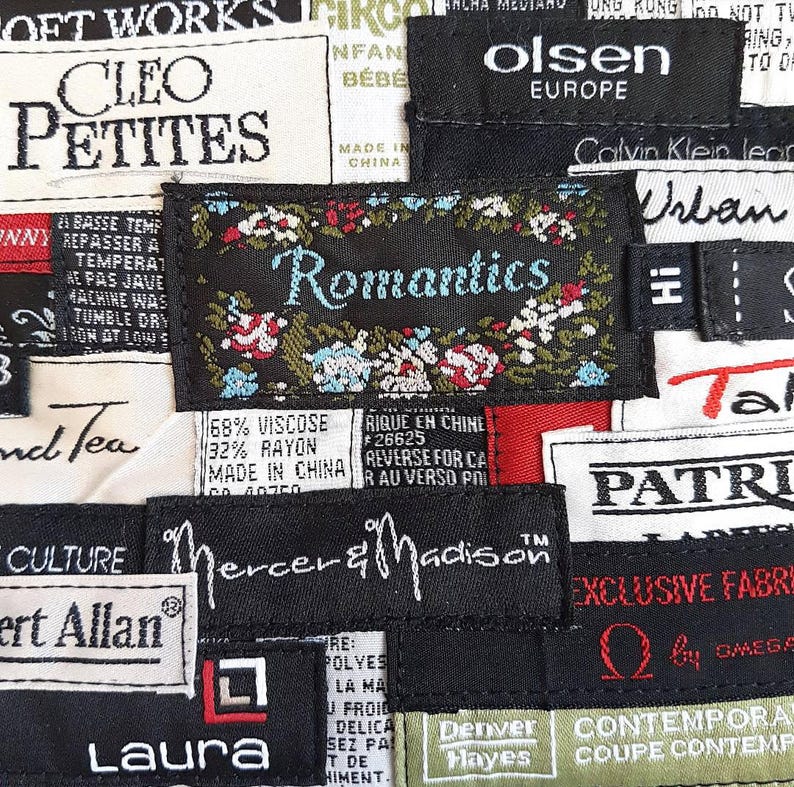 UPCYCLED Label Pouch. Recycled Clothing Labels. Passport - Etsy