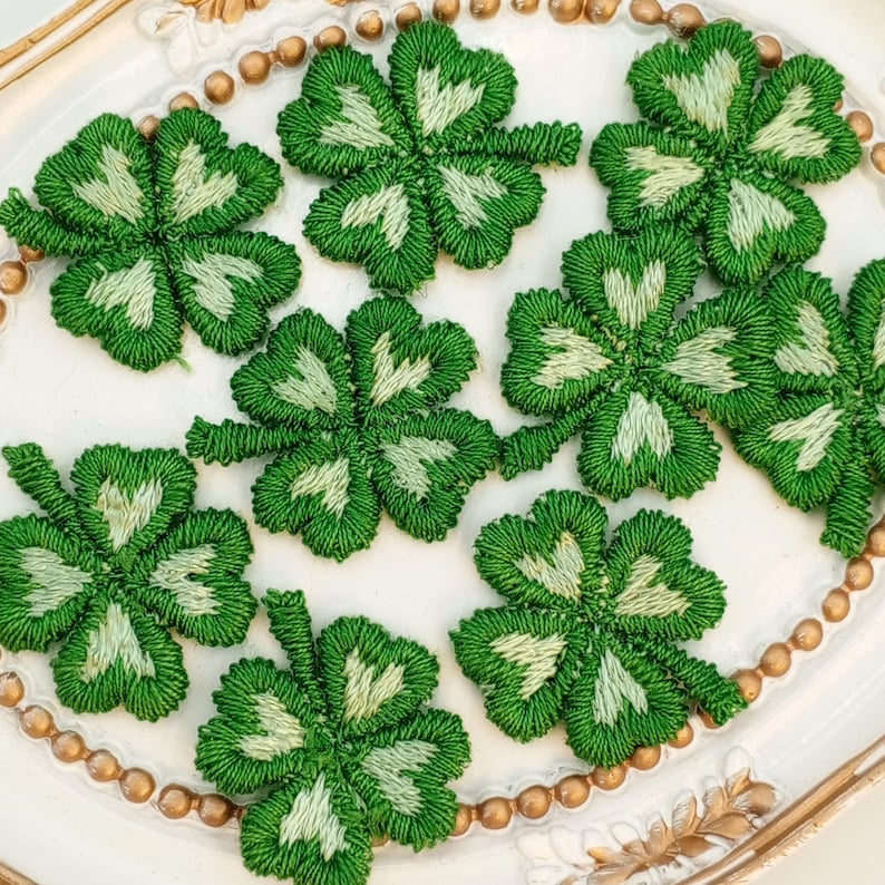 Lucky Clover Vintage Applique – Timeless Four-leaf Clover Patch for ...