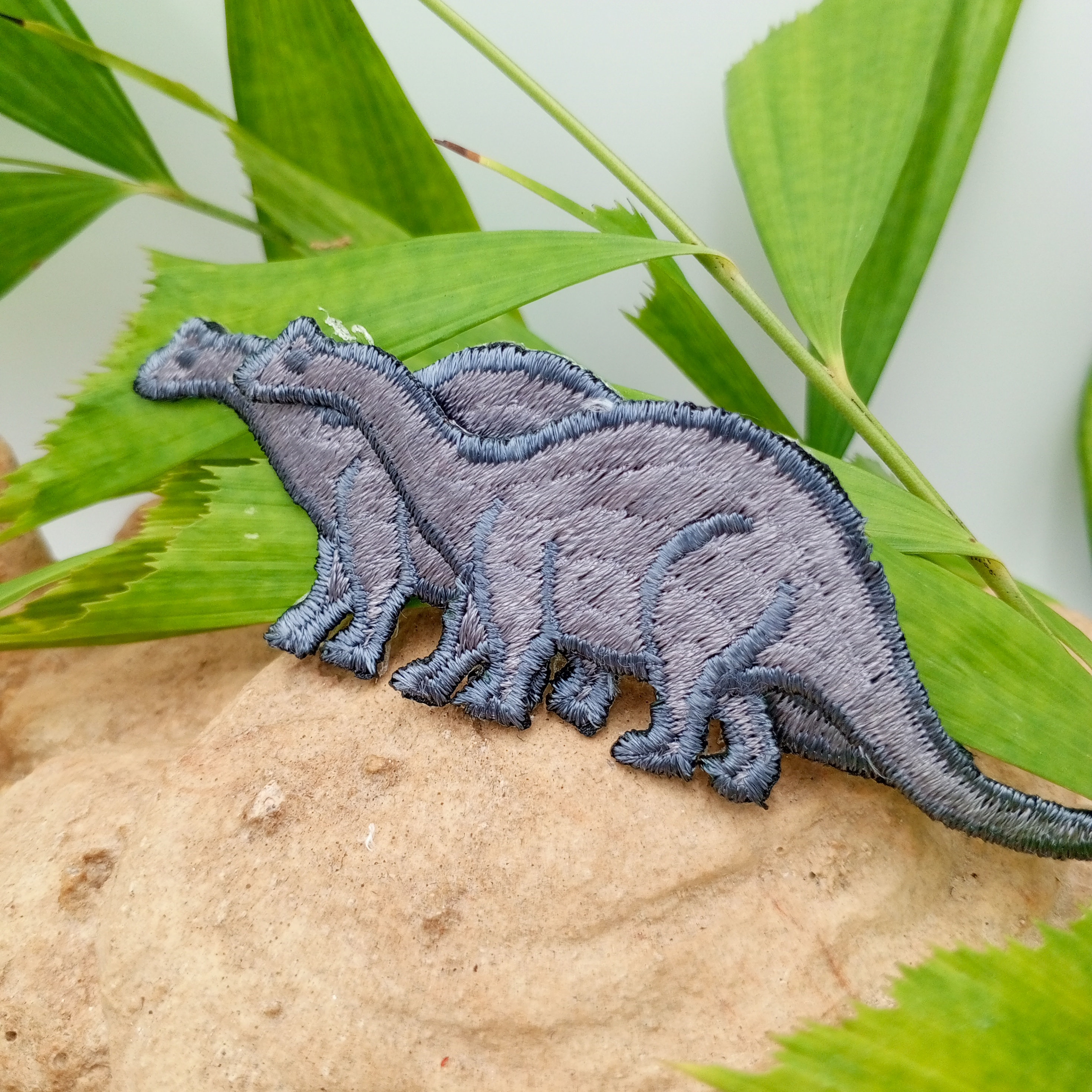 Grey Sauropods Long Necked Dinosaur Embroidery Patch Iron on Vintage ...