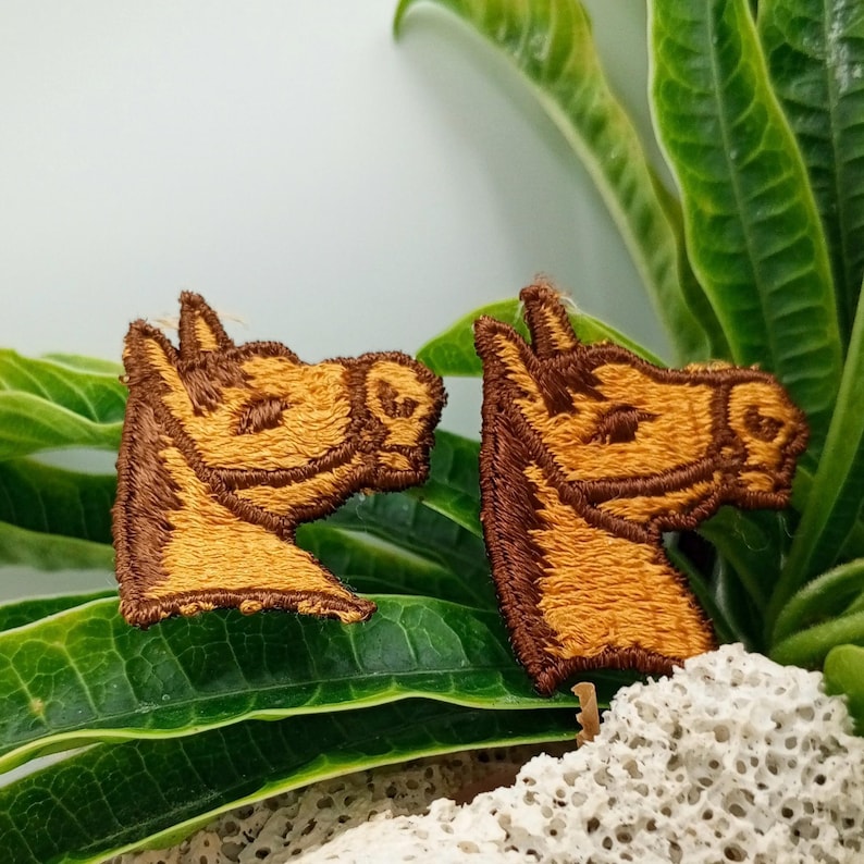 Vintage Brown Horse Head Appliqués - Retro Embroidered Patches for ...