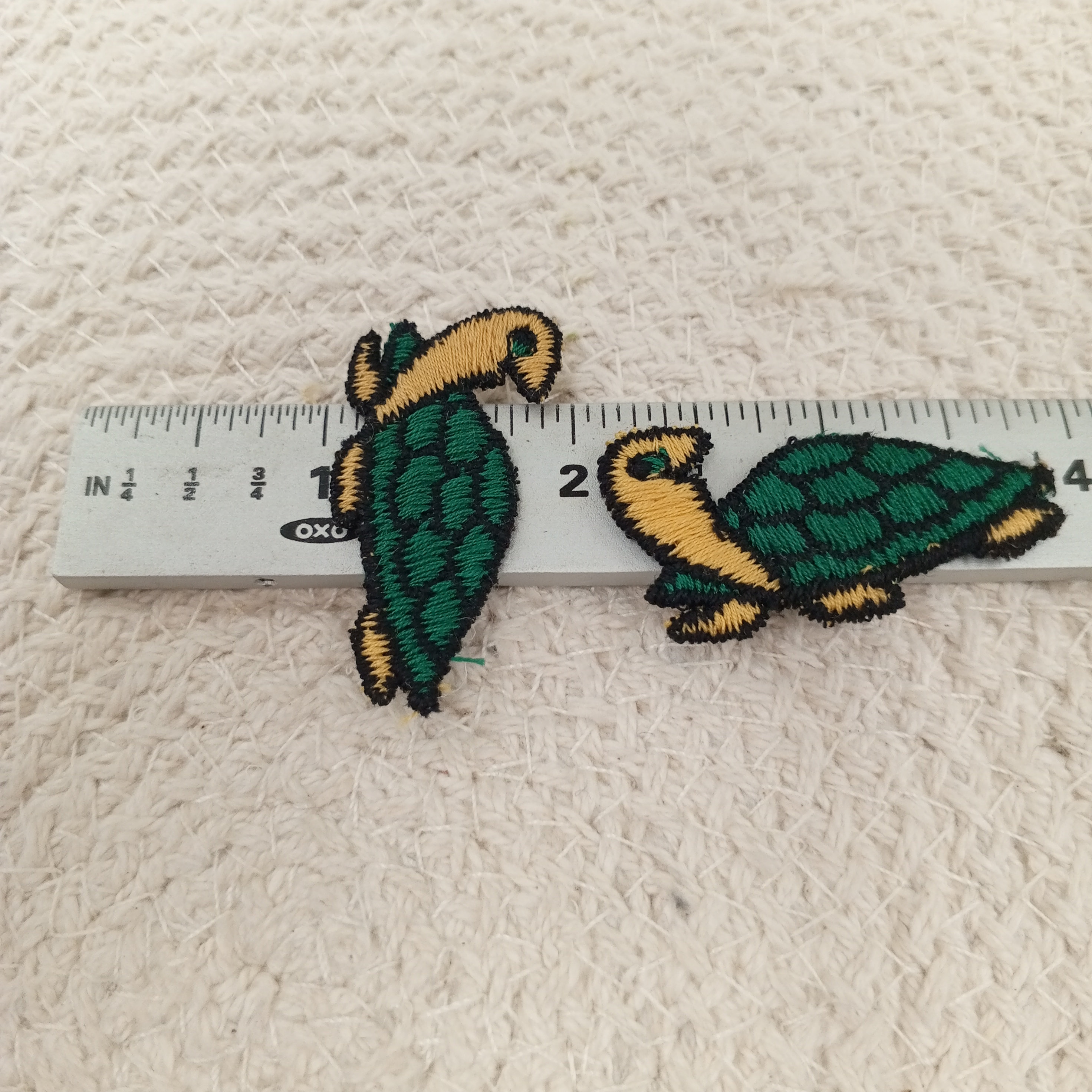 1960s Tortoise Vintage Applique Yellow Green Embroidered Retro Turtle ...