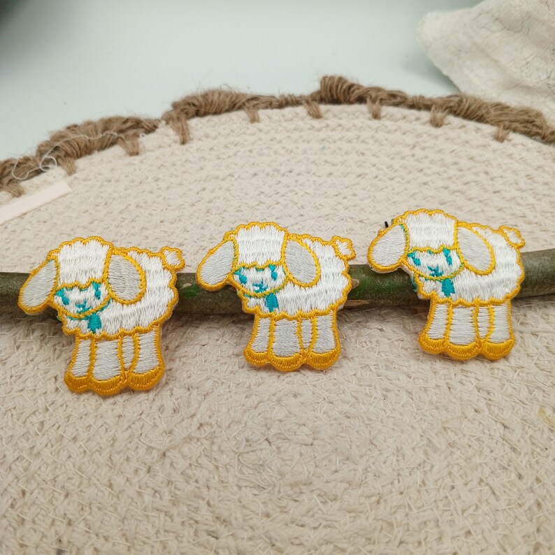 Vintage Cutest Yellow White Sheep Appliqué Patch - Retro Embroidered ...