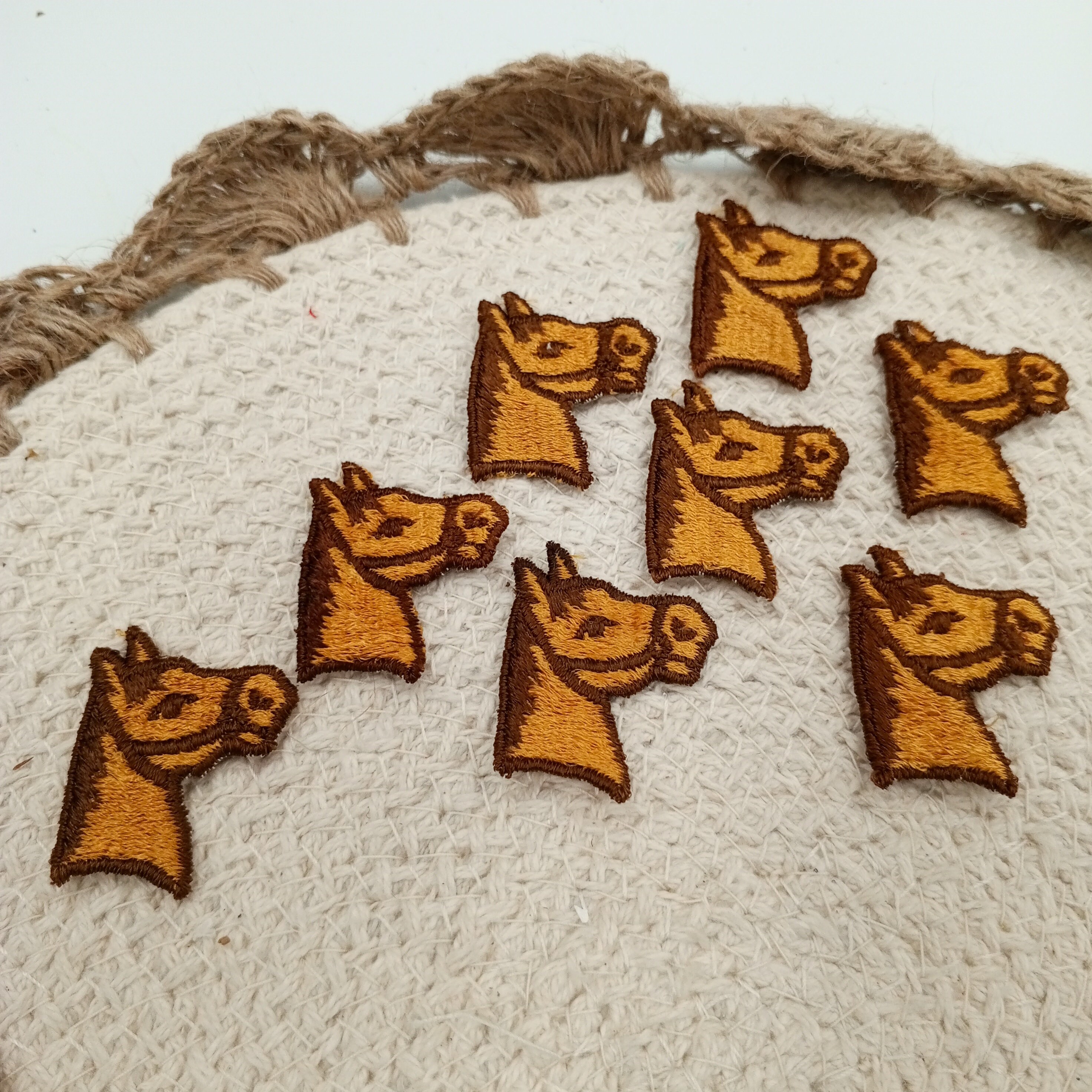Vintage Brown Horse Head Appliqués - Retro Embroidered Patches for ...