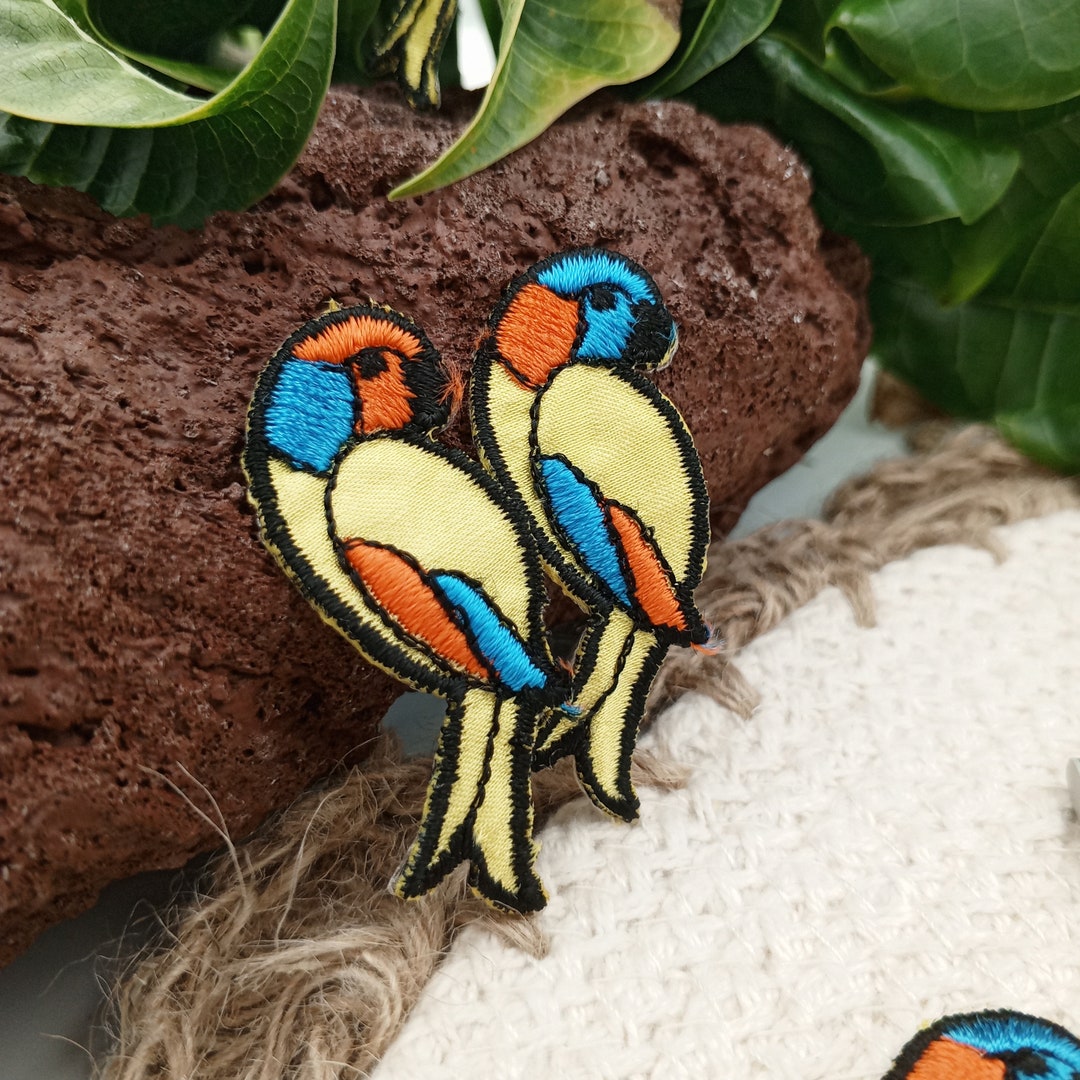 Vintage Yellow Parrot Iron-on Appliqués Tropical Retro Vibes - Etsy