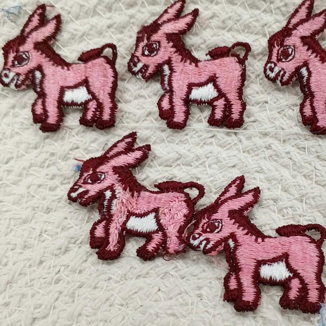 Vintage Antique Pink Donkey Appliqué Patch Sewing Craft Supply Retro ...