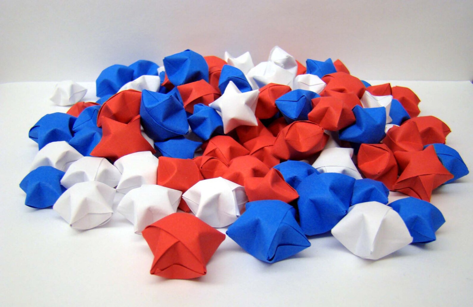100 Origami Lucky Stars - Red White and Blue - Solid Colors - Etsy
