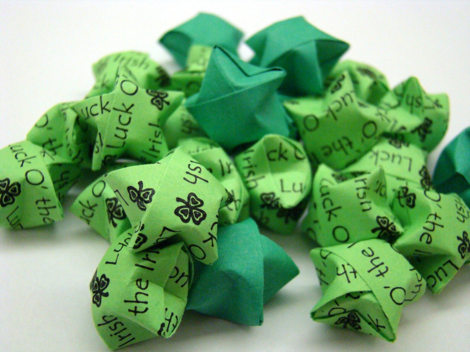 100 Origami Lucky Stars - Luck O' the Irish (lime/dark Green) - Etsy