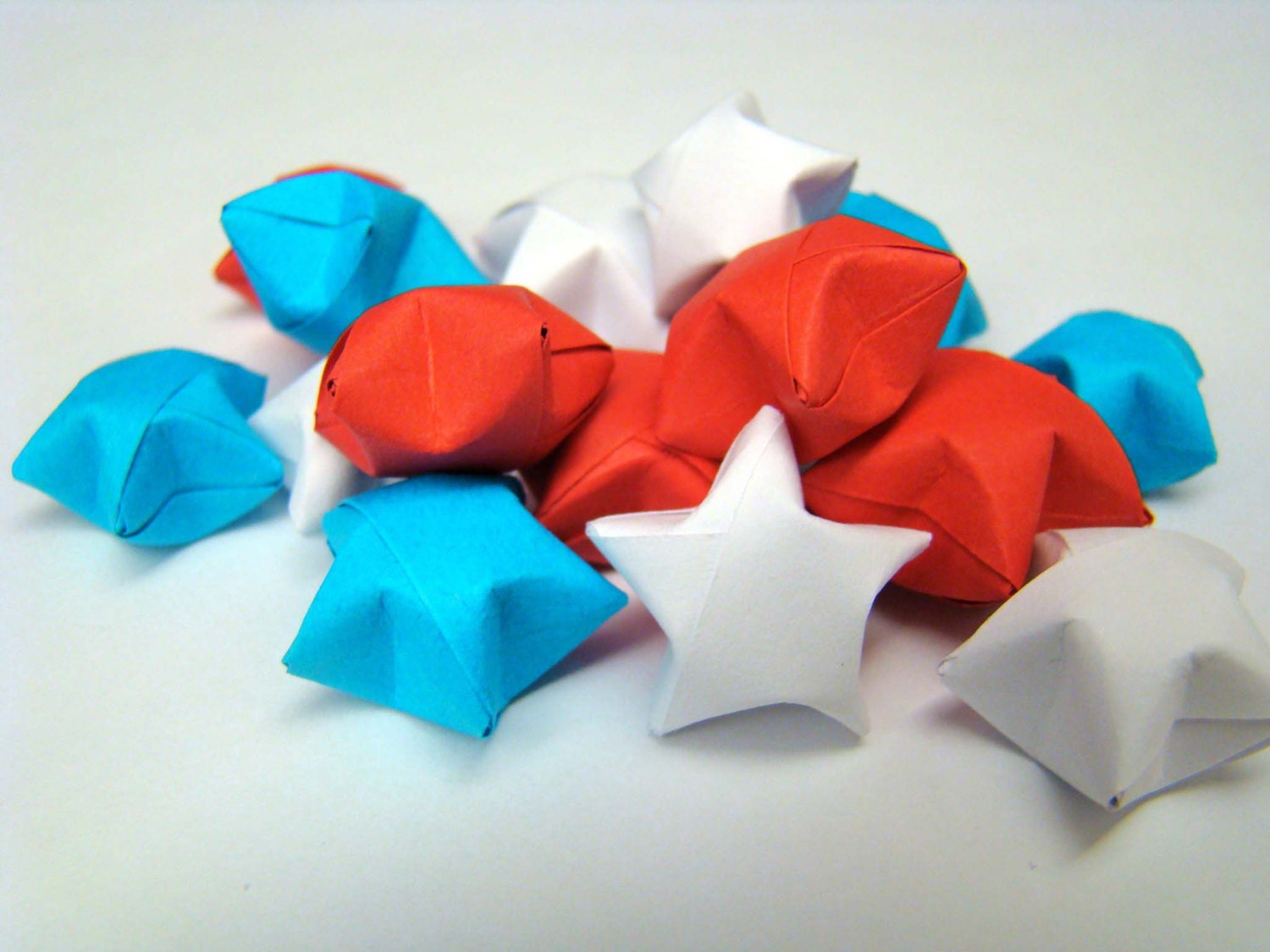 100 Origami Lucky Stars Red White and Blue Solid Colors - Etsy